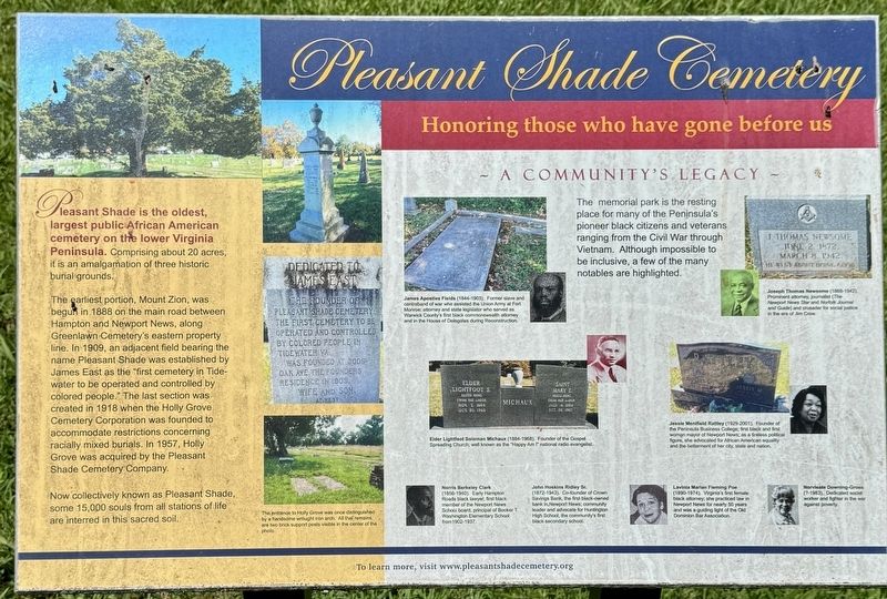 Pleasant Shade Cemetery Historical Marker