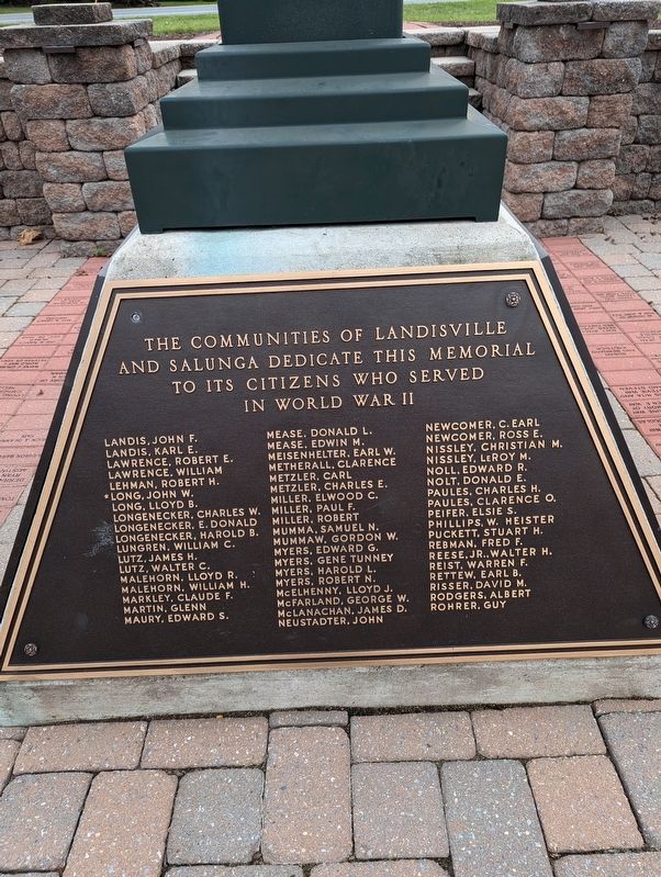 The Communities of Landisville and Salunga, a War Memorial