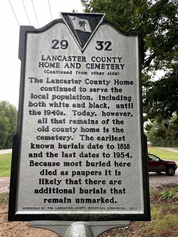 Lancaster County Home and Cemetery Historical Marker