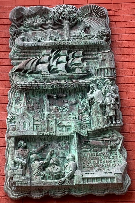 Commemorative Relief of Noddle's Island Historical Marker