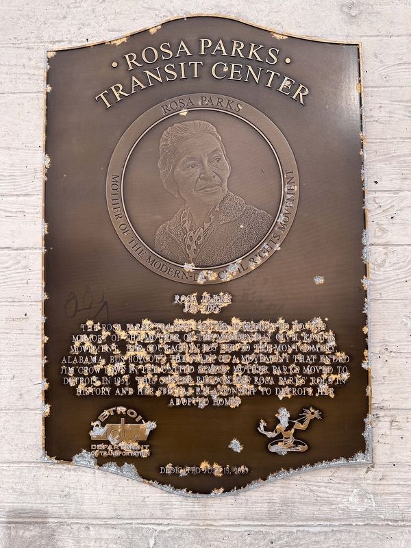 Rosa Parks Transit Center Historical Marker