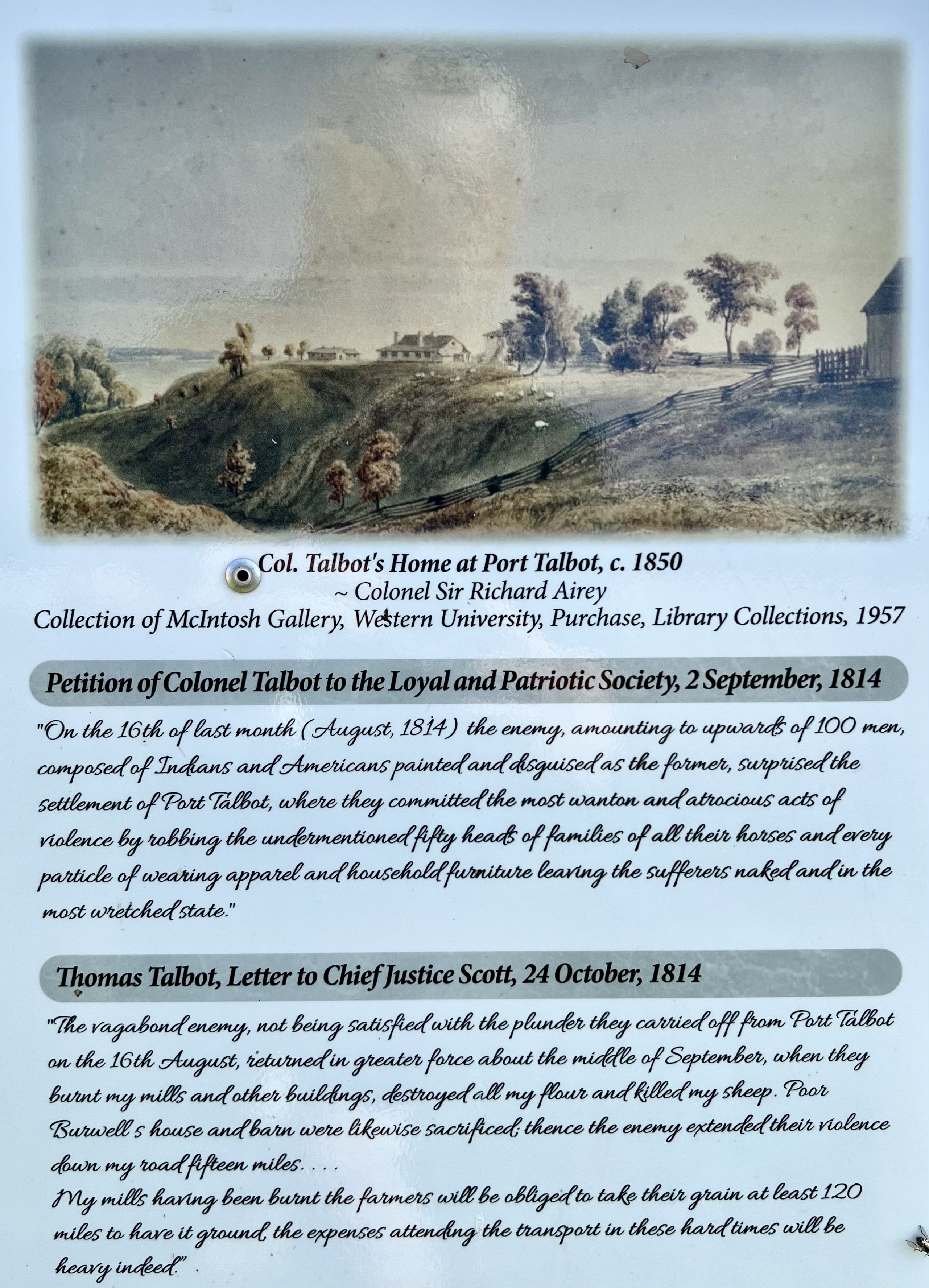 Photo: Col. Thomas Talbot marker photo detail (correspondence of Thomas ...