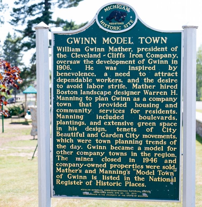 Gwinn Model Town Historical Marker