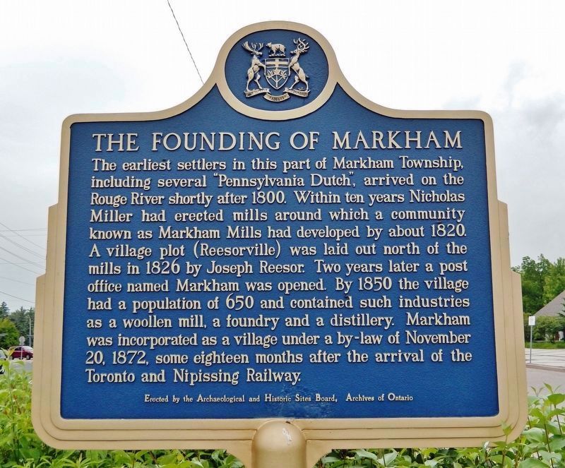The Founding of Markham Historical Marker