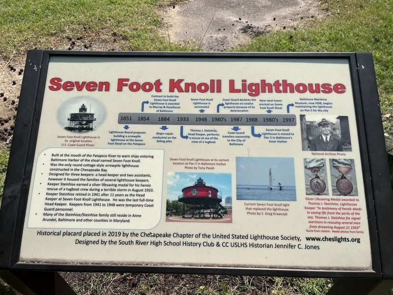 Seven Foot Knoll Lighthouse Historical Marker