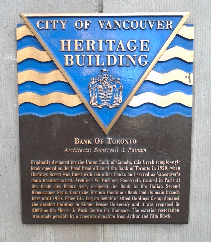 Bank of Toronto Historical Marker