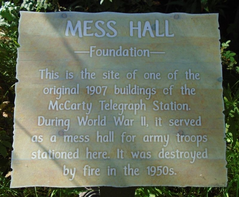 Mess Hall Historical Marker