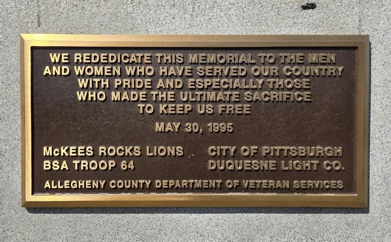 Esplen Honor Roll, a War Memorial