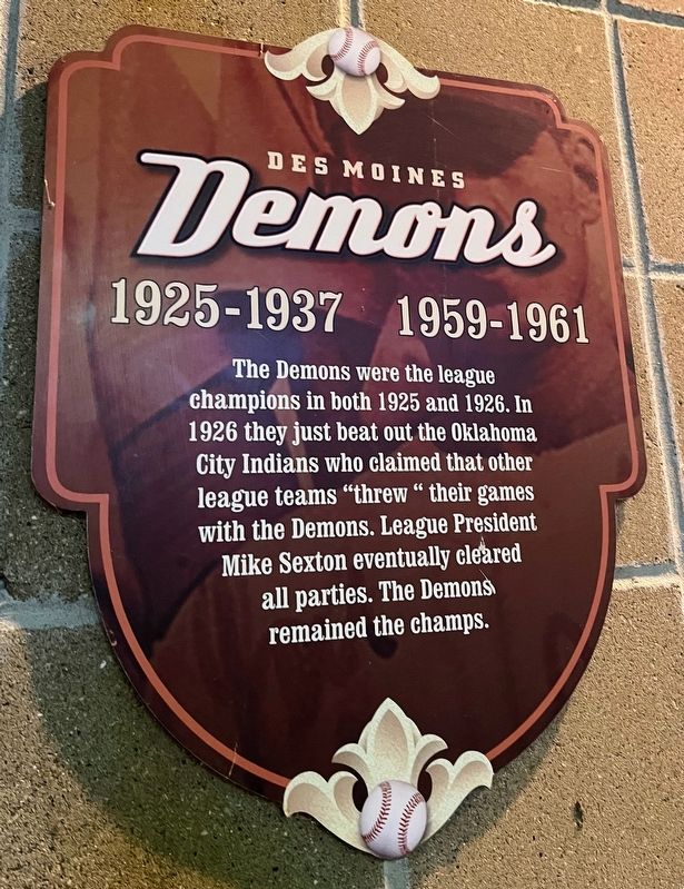 Des Moines Demons Historical Marker
