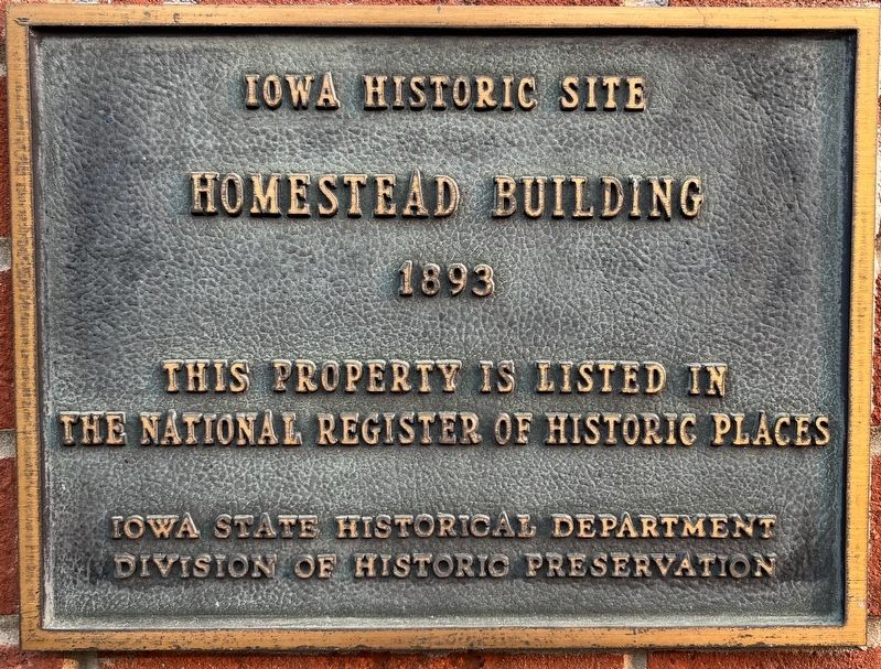 Homestead Building Historical Marker
