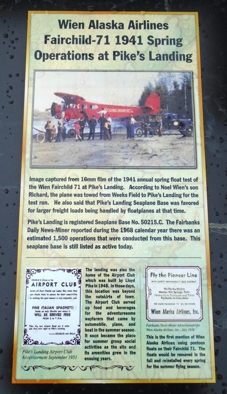 Wien Alaska Airlines Fairchild-71 1941 Spring Operations at Pike's ...