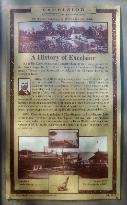 A History of Excelsior Historical Marker