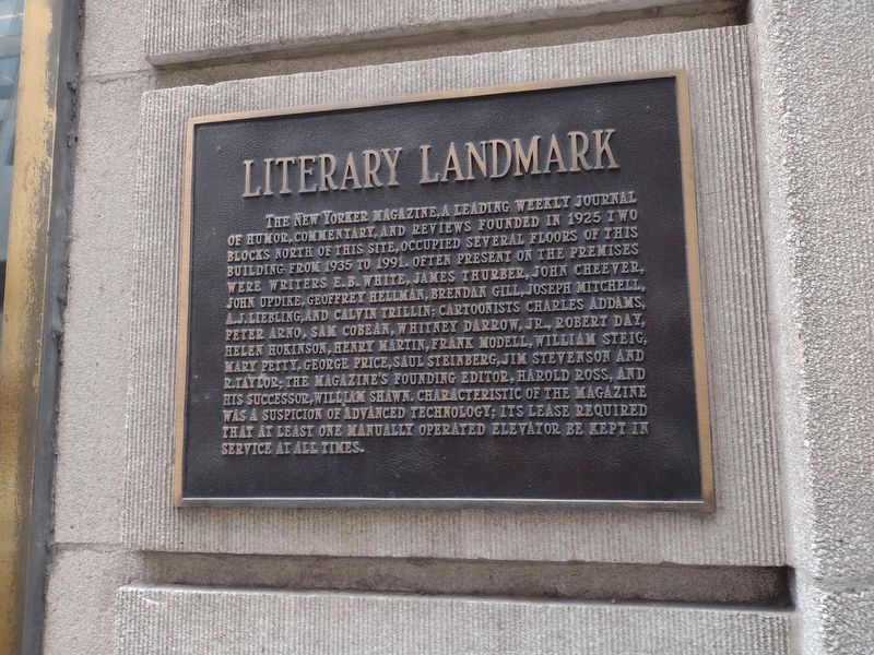 Literary Landmark Historical Marker