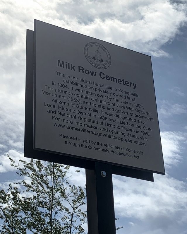 Milk Row Cemetery Historical Marker