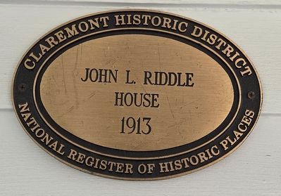 John L. Riddle House Historical Marker