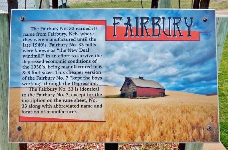 Fairbury Windmill Historical Marker