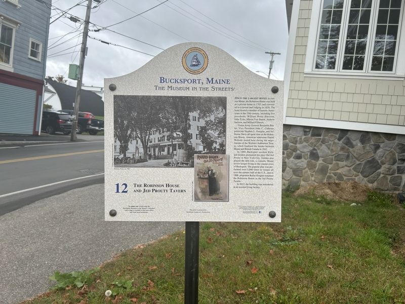 The Robinson House and Jed Prouty Tavern Historical Marker