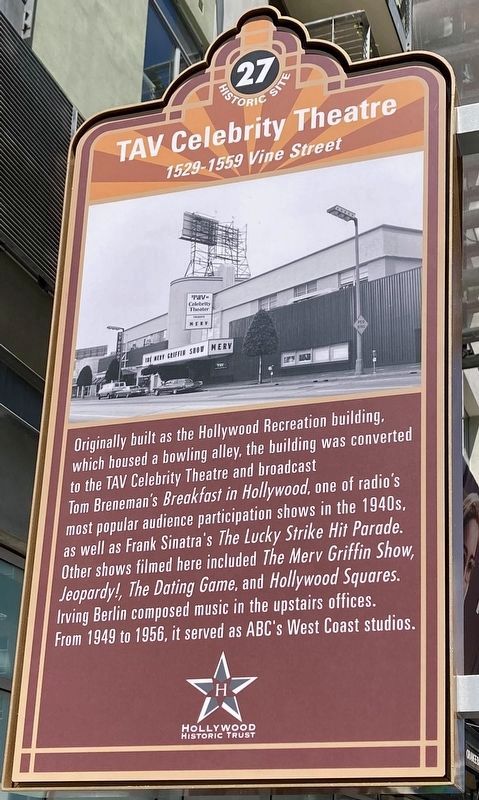 TAV Celebrity Theater Historical Marker