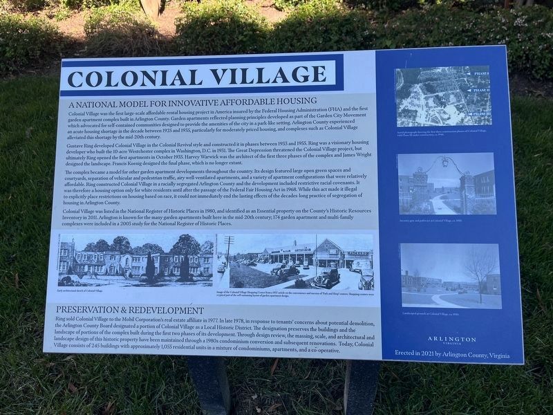 Colonial Village Historical Marker