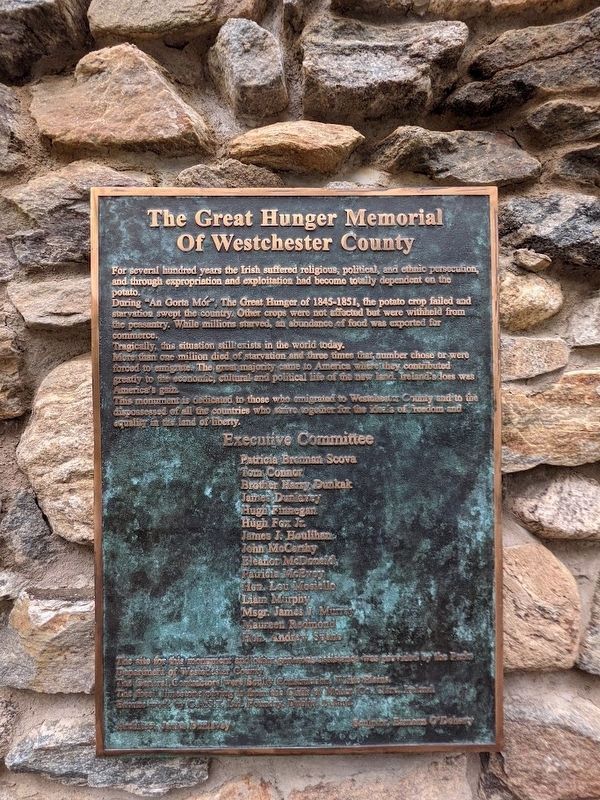 The Great Hunger Memorial of Westchester County Historical Marker