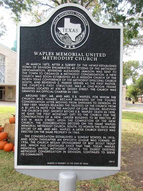 Waples Memorial United Methodist Church Historical Marker