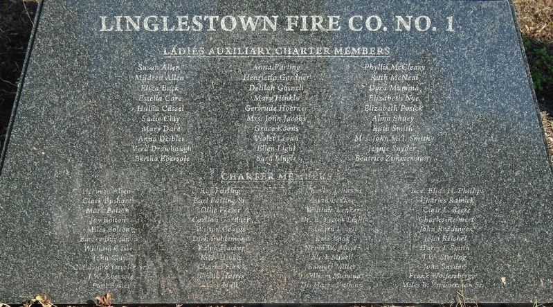 Linglestown Fire Company No. 1 Charter Members Historical Marker