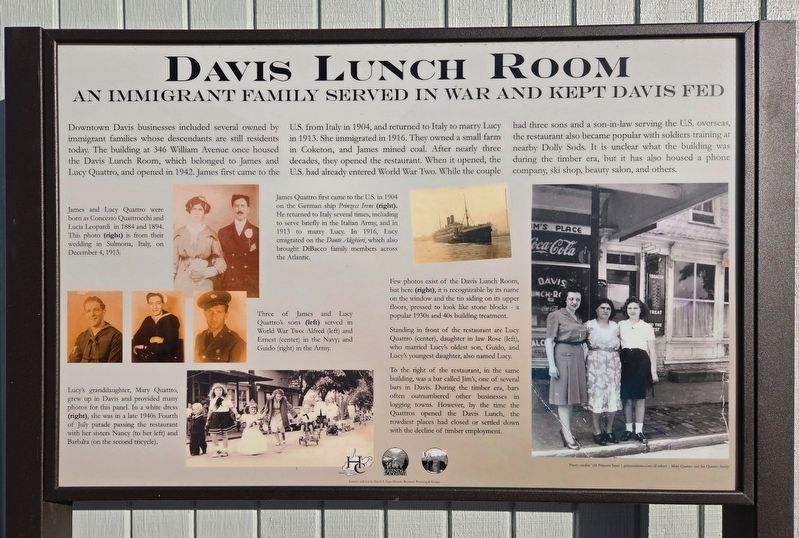 Davis Lunch Room Historical Marker