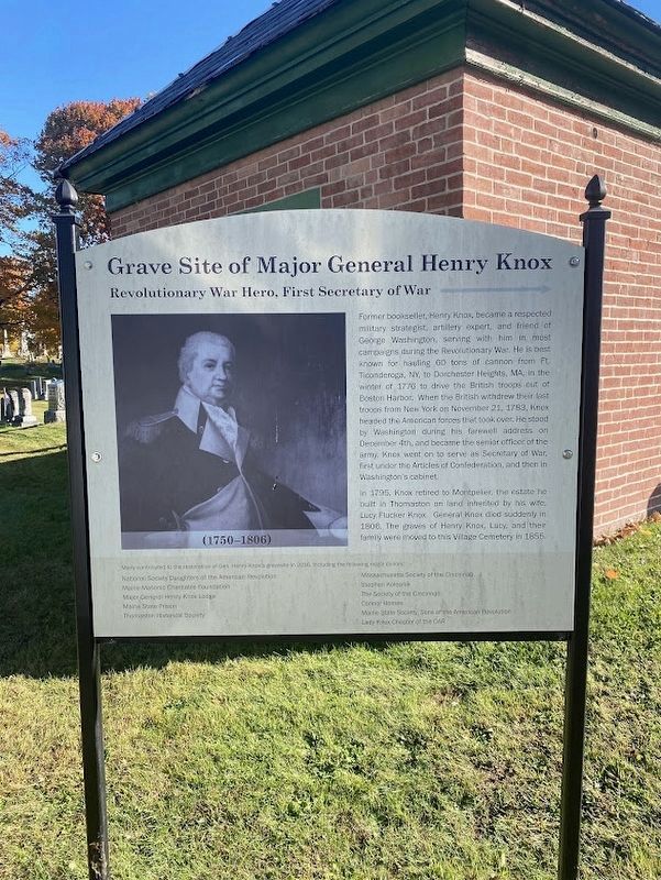 Grave Site of Major General Henry Knox Historical Marker