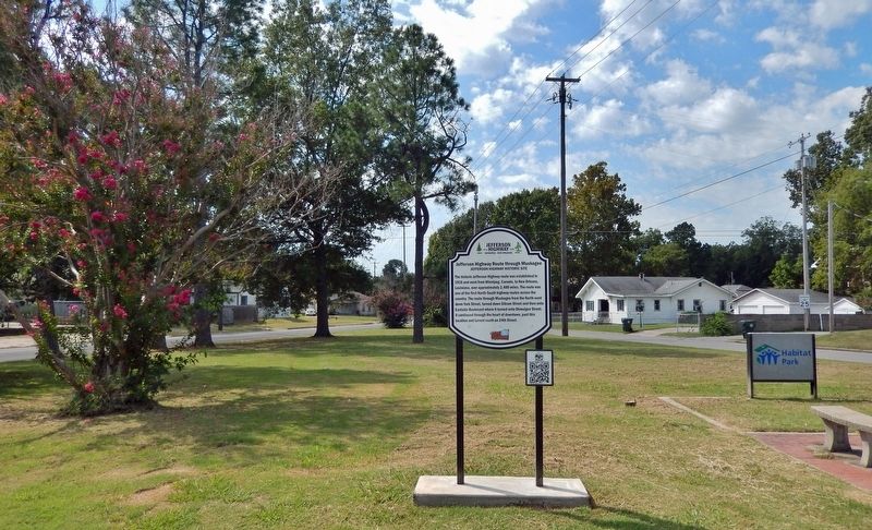 Jefferson Highway Route through Muskogee Historical Marker