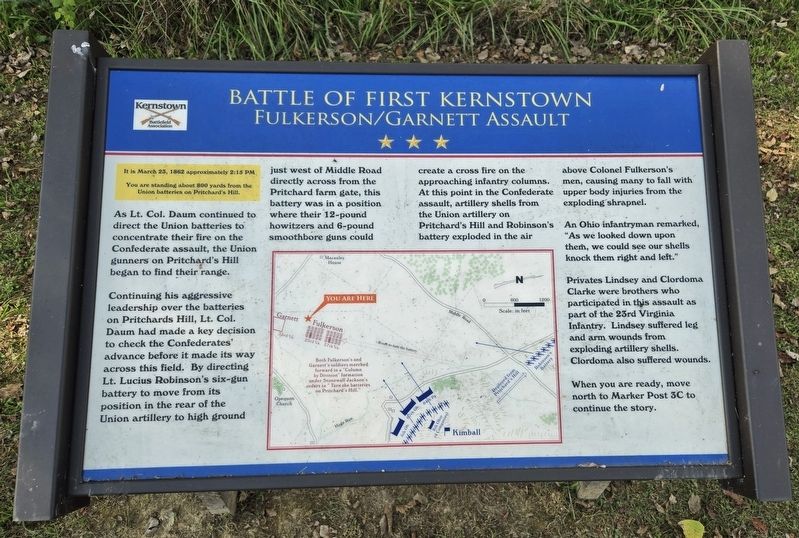 Battle of First Kernstown Historical Marker