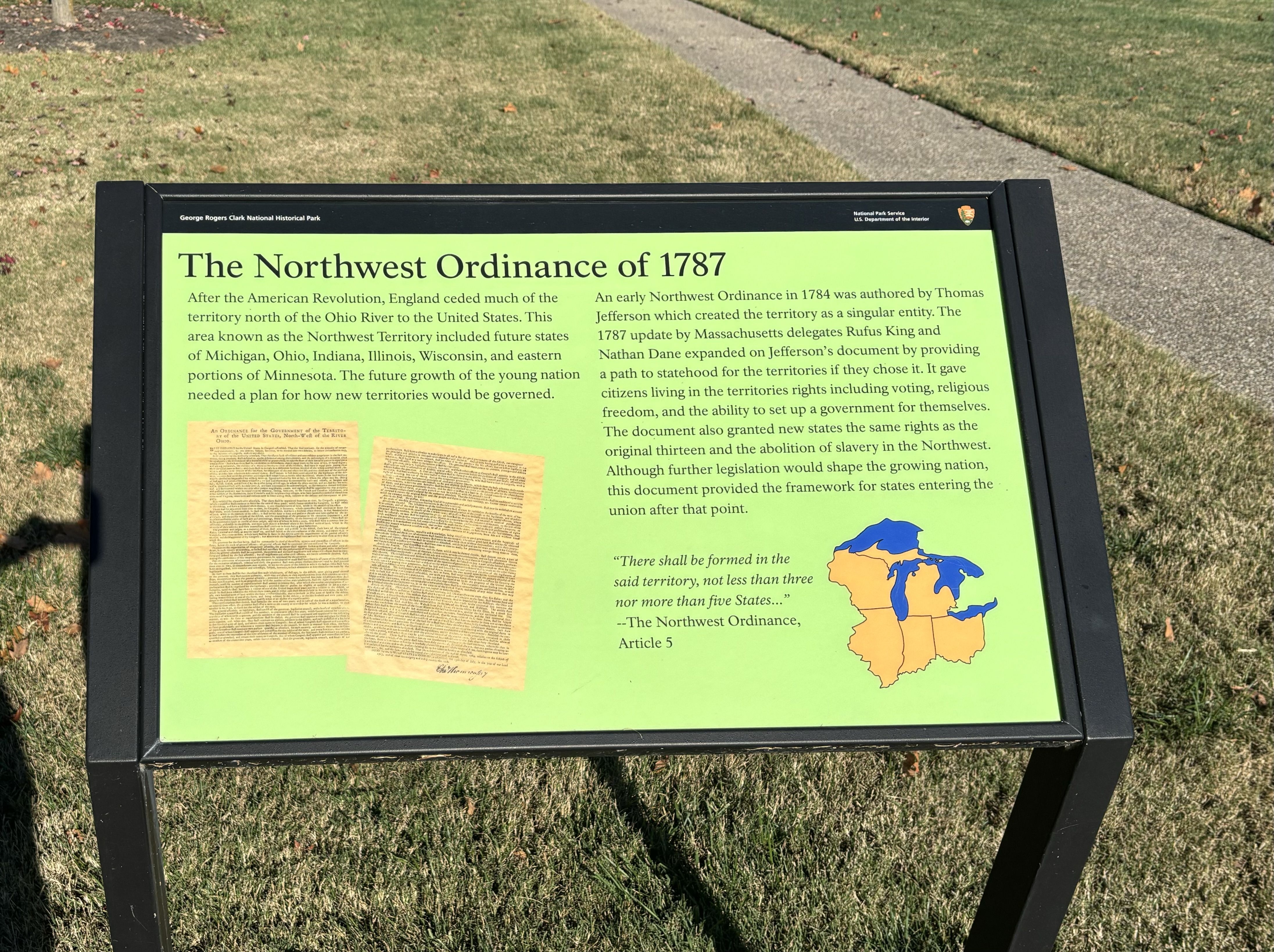 Photo: The Northwest Ordinance of 1787 Marker