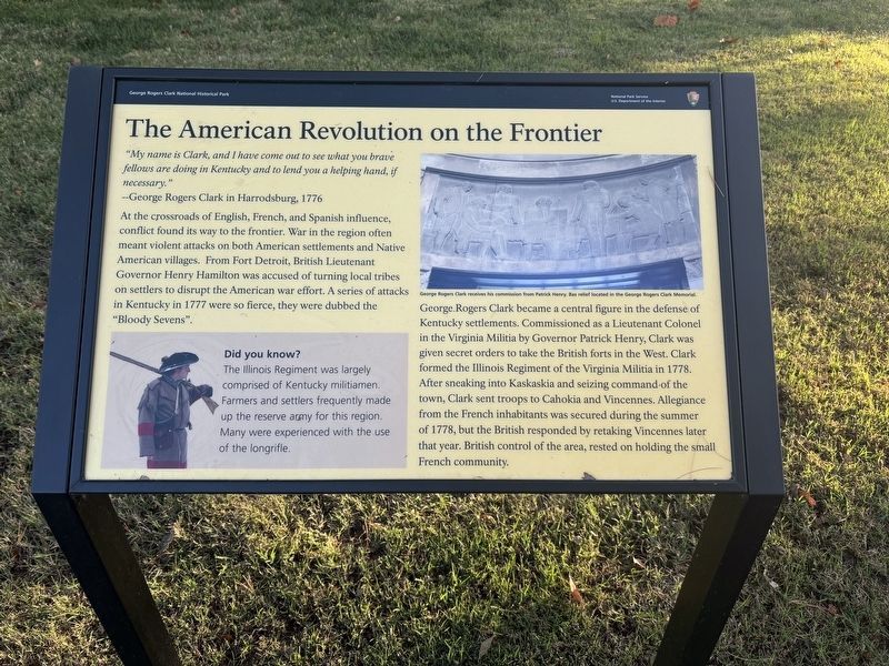 The American Revolution on the Frontier Historical Marker
