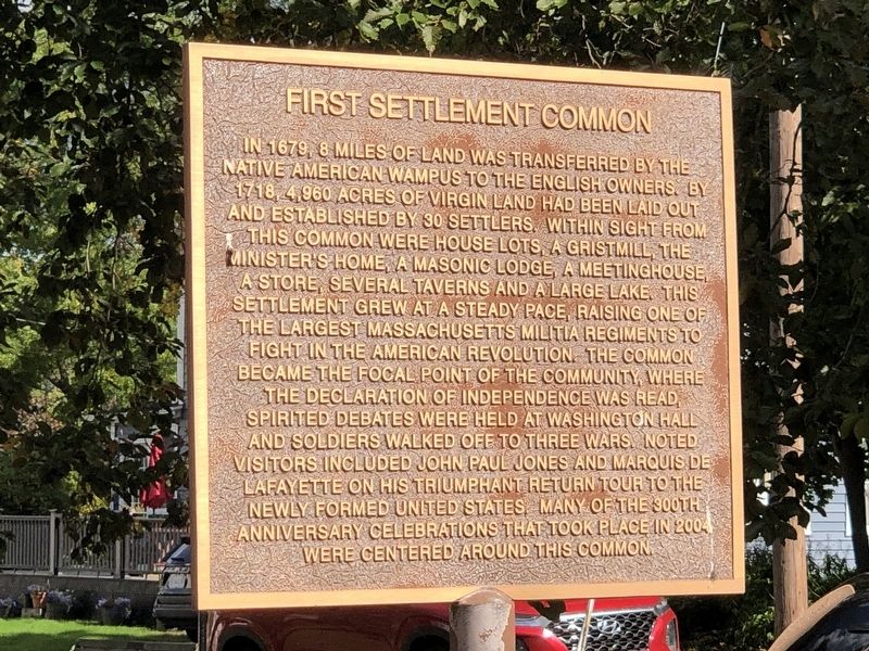 First Settlement Common Historical Marker