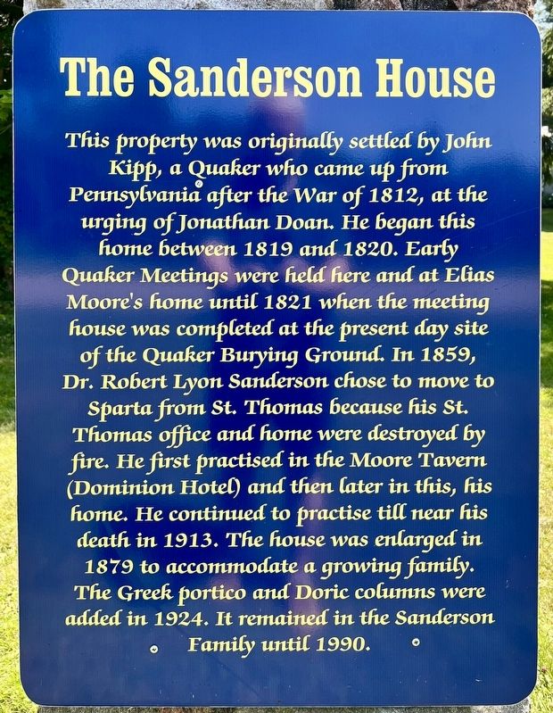 The Sanderson House Historical Marker
