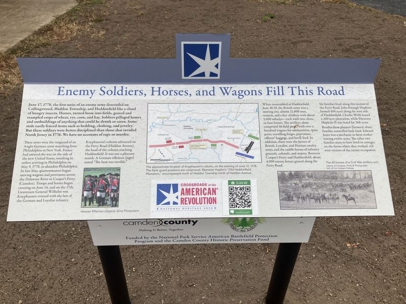 Enemy Soldiers, Horses,and Wagons Fill this Road Historical Marker