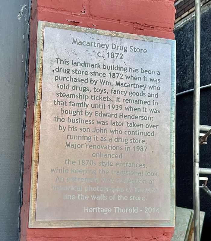 Macartney Drug Store Historical Marker