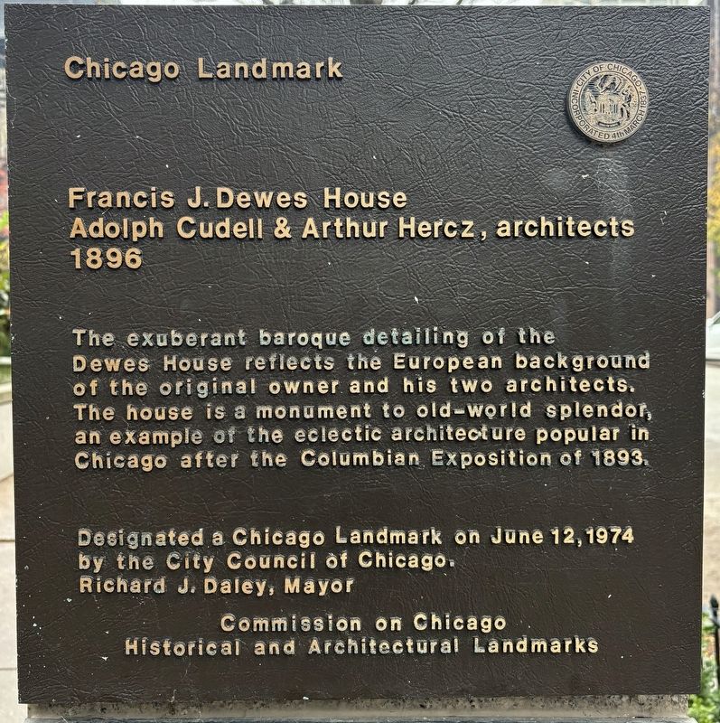 Francis J. Dewes House Historical Marker