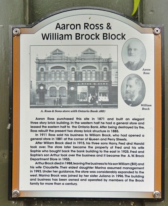Aaron Ross & William Brock Block Historical Marker