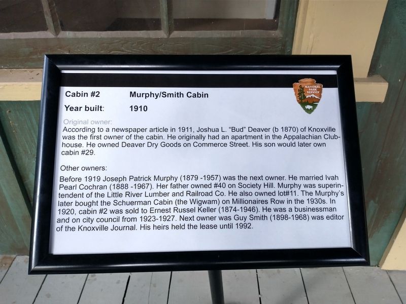 Cabin #2: Murphy/Smith Cabin Historical Marker