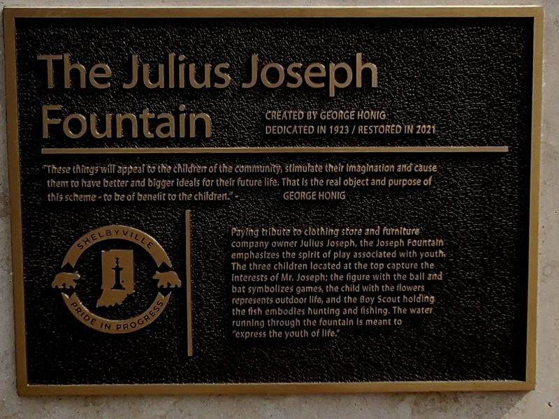The Julius Joseph Fountain Historical Marker