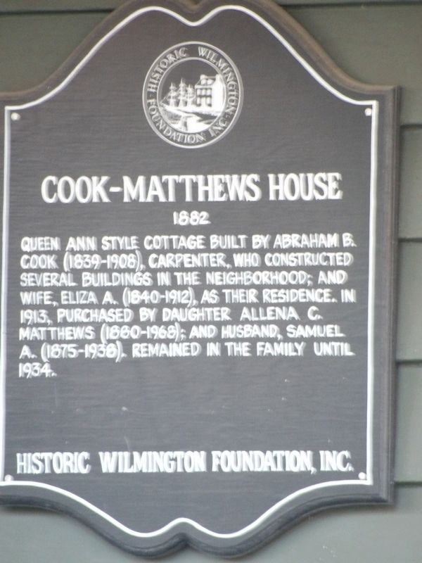 Cook-Matthews House Historical Marker