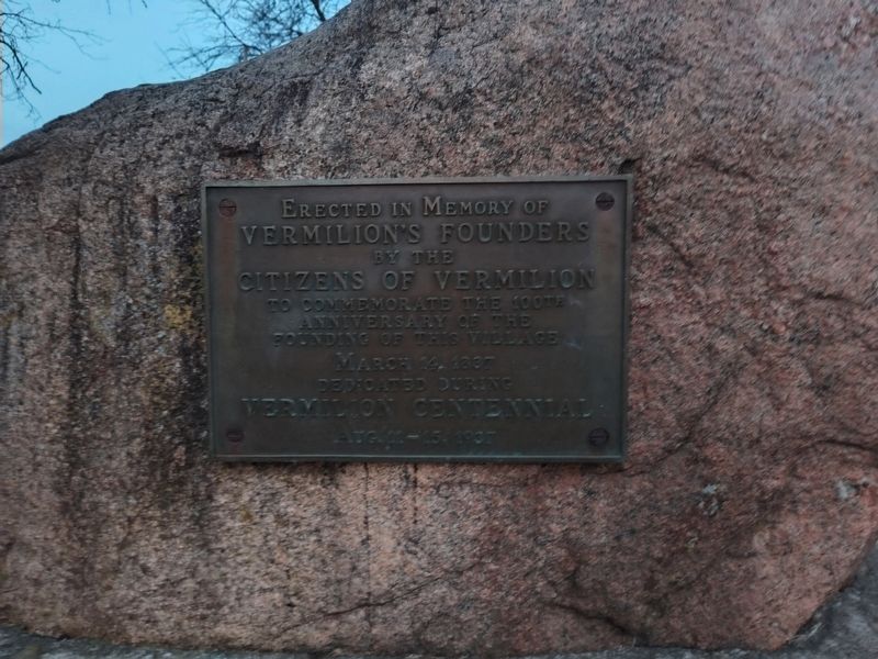 Vermilion's Founders Memorial Historical Marker