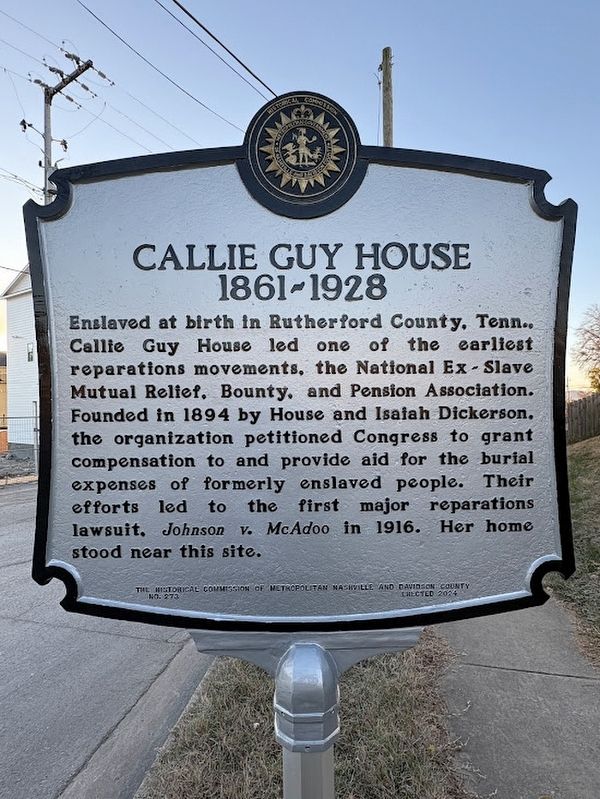 Callie Guy House Historical Marker