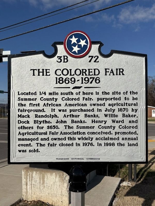 The Colored Fair Historical Marker