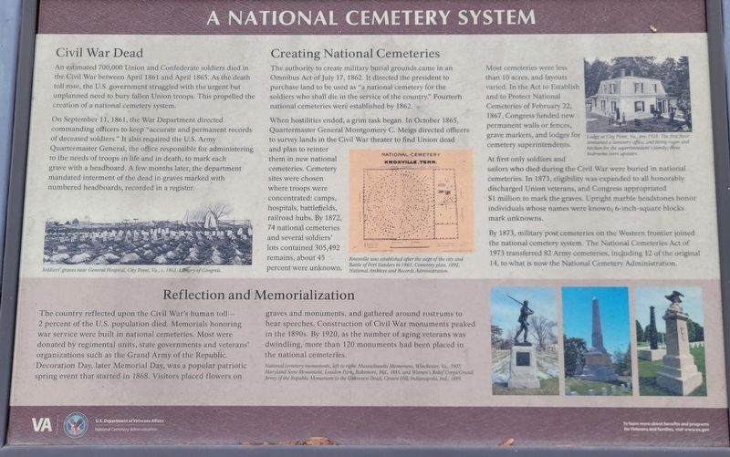 A National Cemetery System Historical Marker