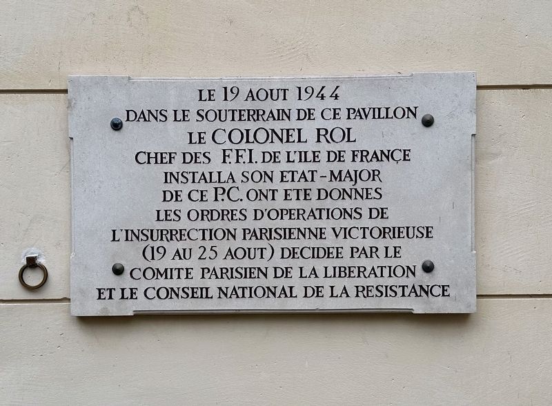 Colonel Henri Rol-Tanguy Historical Marker