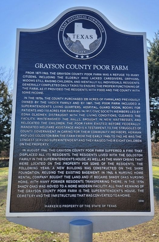 Grayson County Poor Farm Historical Marker