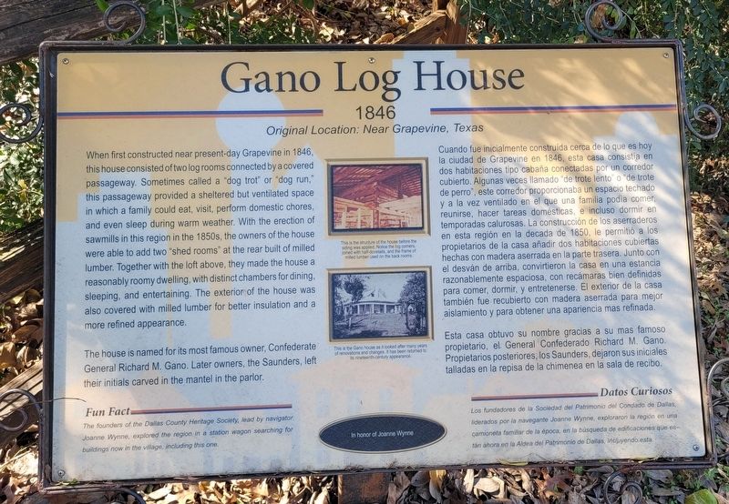 Gano Log House Historical Marker