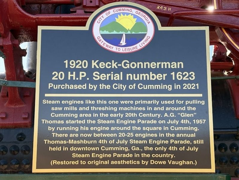 1920 Keck-Gonnerman 20 H.P. Serial number 1623 Historical Marker