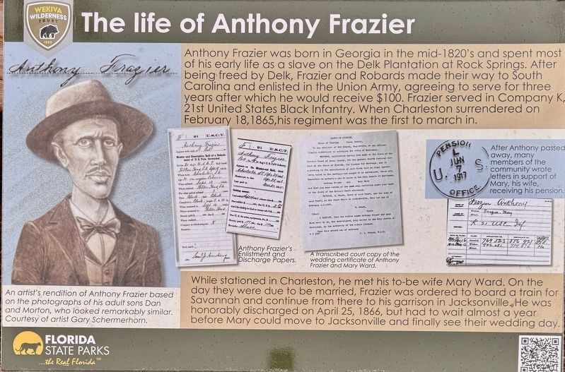 The Life of Anthony Frazier Historical Marker